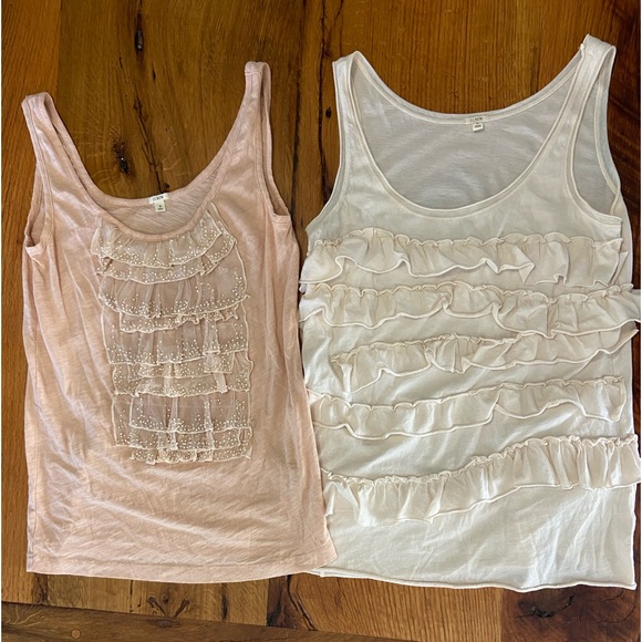 J. Crew | Tops | J Crew Set Of Two Ivory Soft Peach Tank Tops Perfect ...